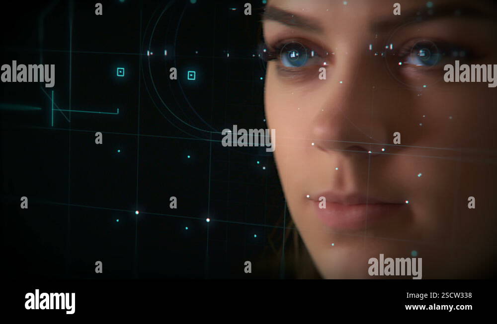 Face ID. Facial Recognition System. Face Detection Dots and Greed ...