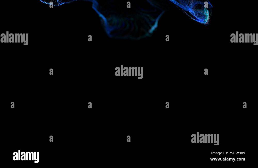 4k glow particles move in liquid flow and stumble upon a force field in ...