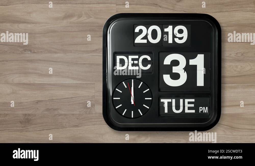 Real analog clock flip number counter for 2019-2020 countdown with ...