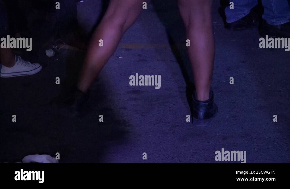 KINGSTON, JAMAICA : Scenery of outdoor street night club Stock Video ...