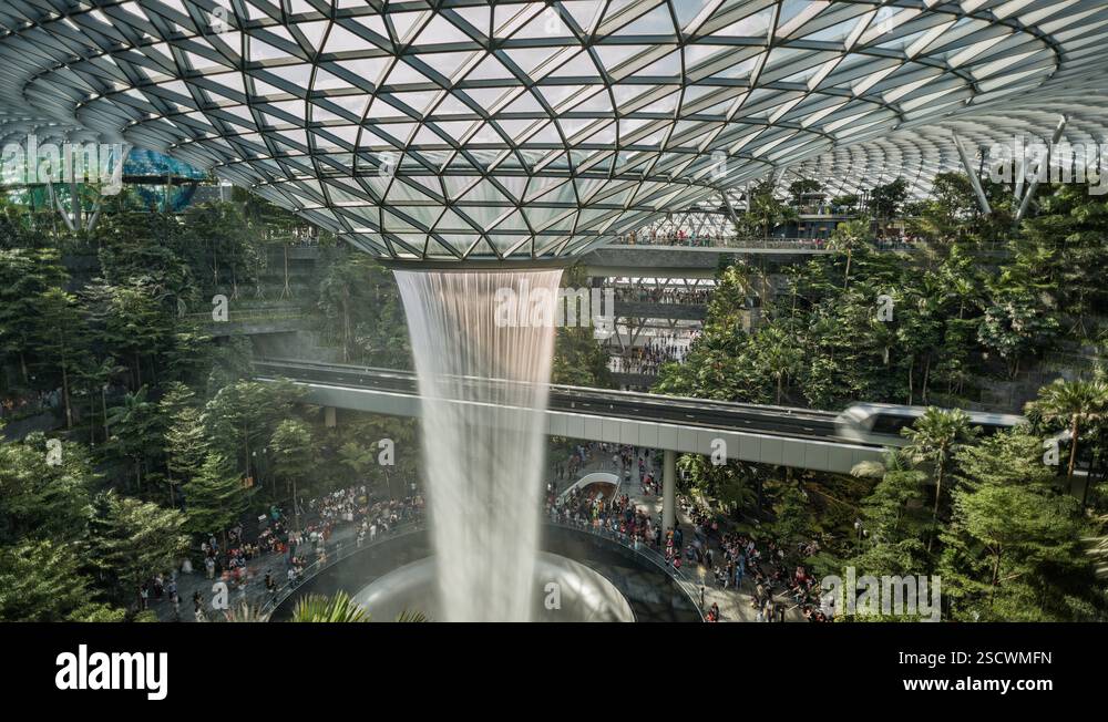 TL/ The Jewel entertainment and retail complex Changi airport Singapore ...