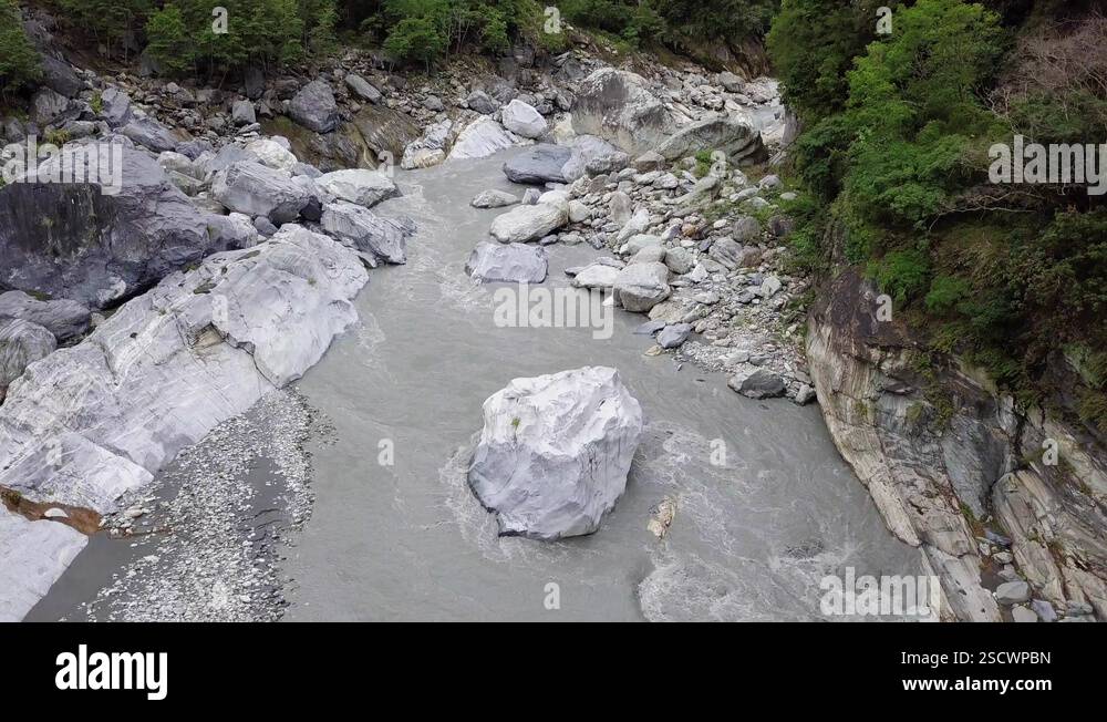 Liwu River in Taroko Gorge National Park in Taiwan. Bed of the River in ...