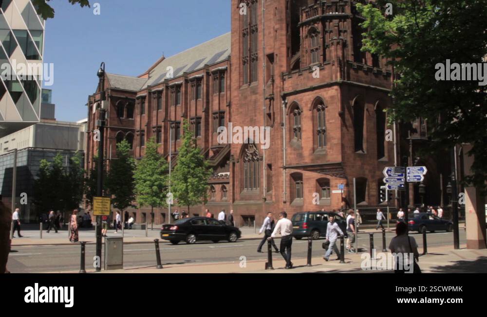 john rylands university library, deansgate, manchester Stock Video ...