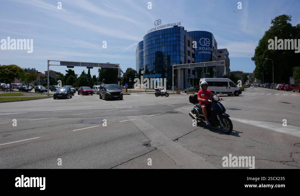 Time lapse traffic at a busy intersection in Pula, Croatia Stock Video ...