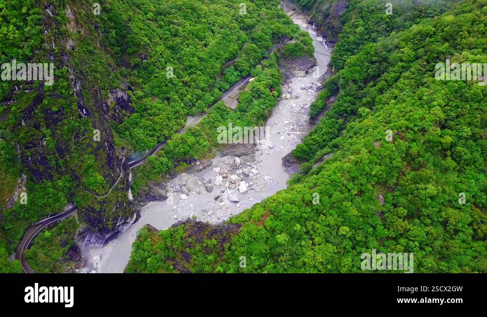 Liwu River in Taroko Gorge National Park in Taiwan. Bed of the River in ...