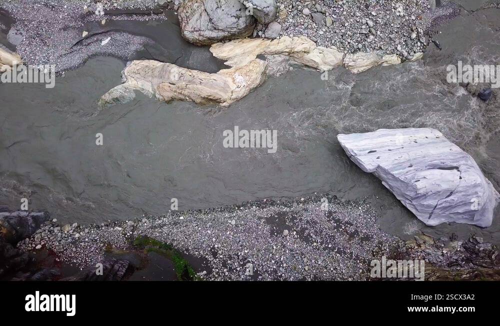 Liwu River in Taroko Gorge National Park in Taiwan. Bed of the River in ...