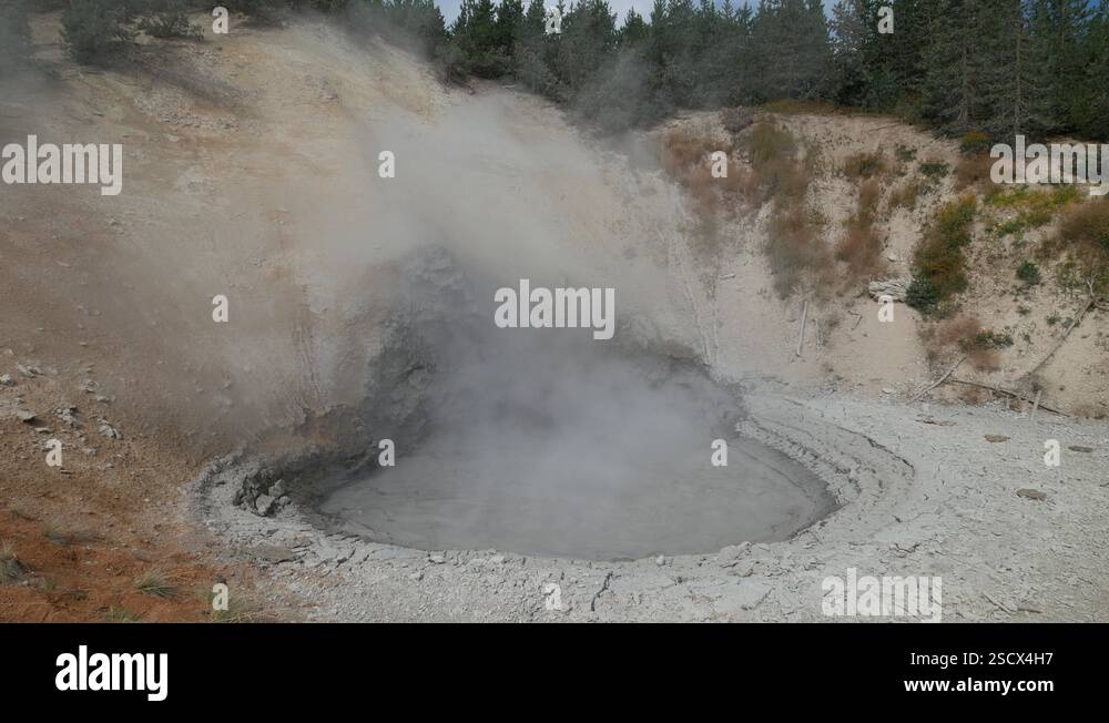 Boiling mud volcano, Yellowstone National Park Stock Video Footage - Alamy