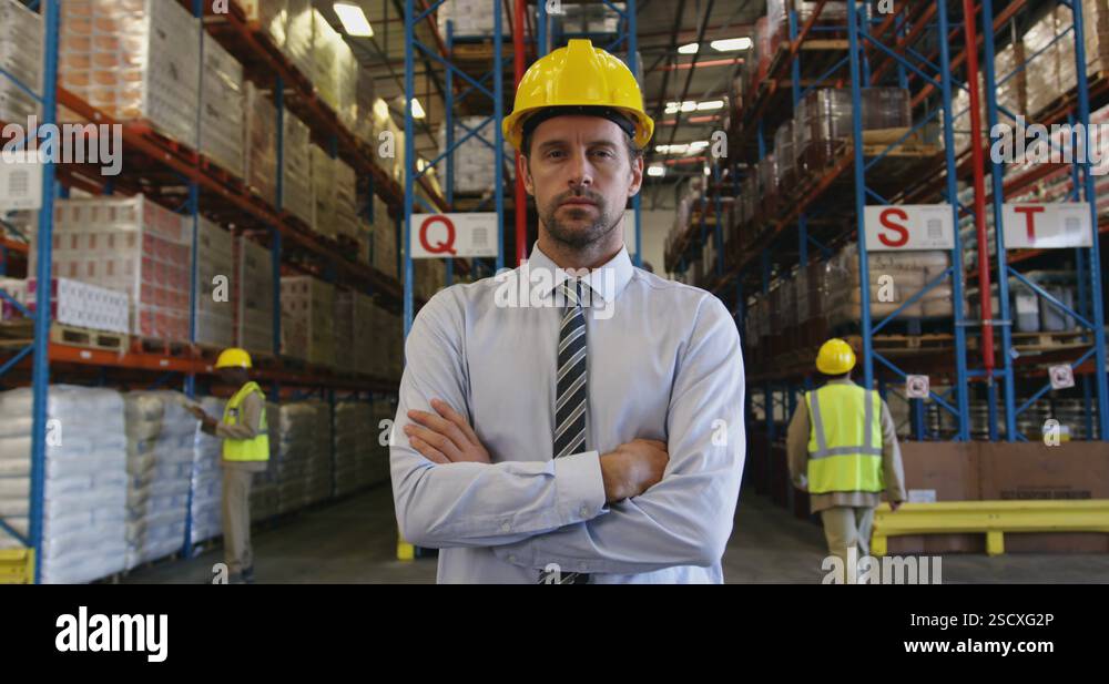 Portrait of a male warehouse manager 4k Stock Video Footage - Alamy
