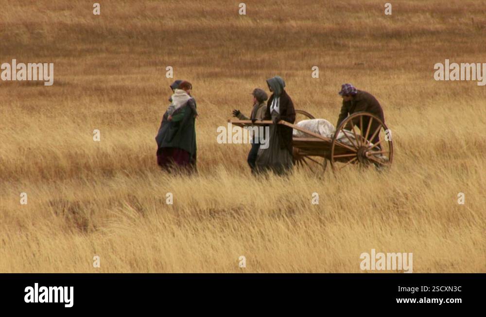1800's migration crossing the plaines Stock Video Footage - Alamy