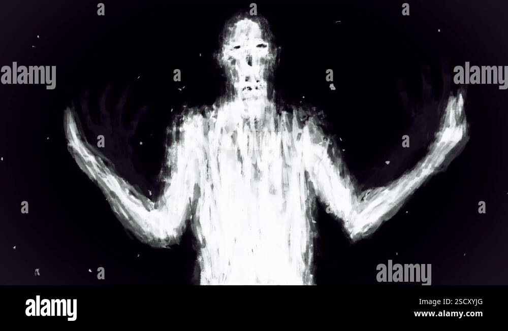 Grim demons from darkness of scary nightmares 2D animation Stock Video ...