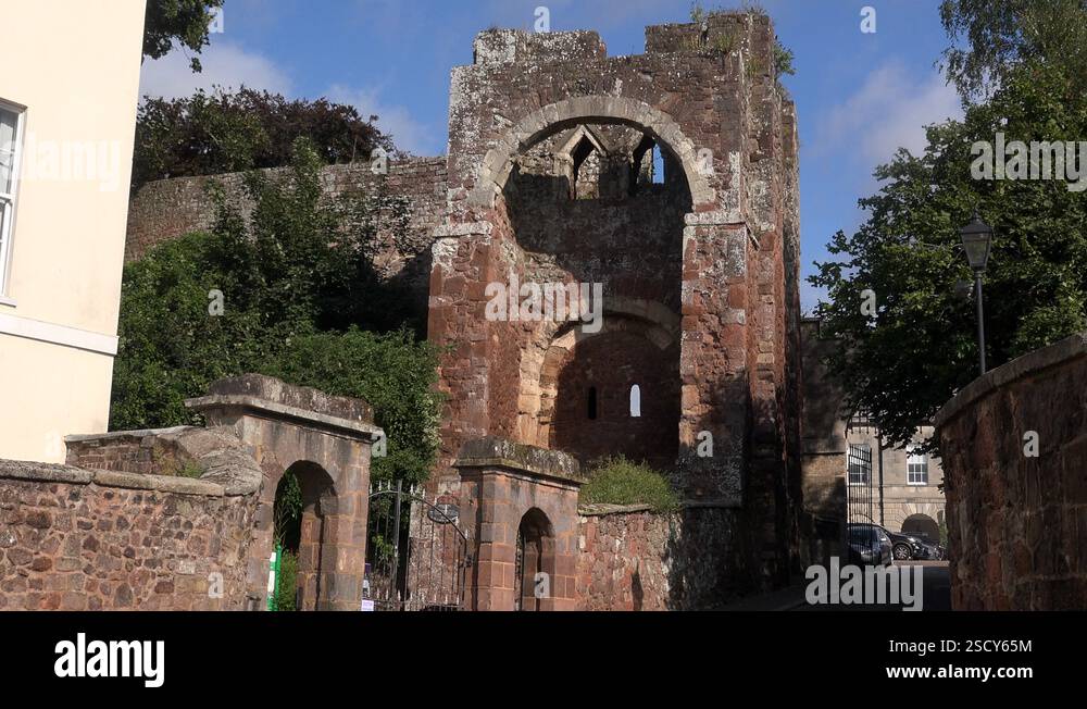 Castle in Exeter Devon England city centre Old and new architecture UK ...