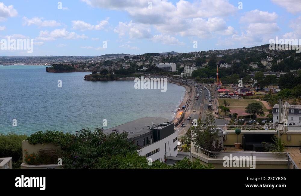 Aerial view of Torquay seaside resort in Devon south England UK 4K ...