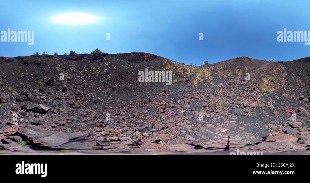 360VR 4K Inside crater of the Etna volcano in Sicily Italy Stock Video ...