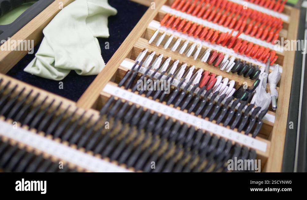 Ophthalmology concept. Set of test lenses for checking visual acuity ...