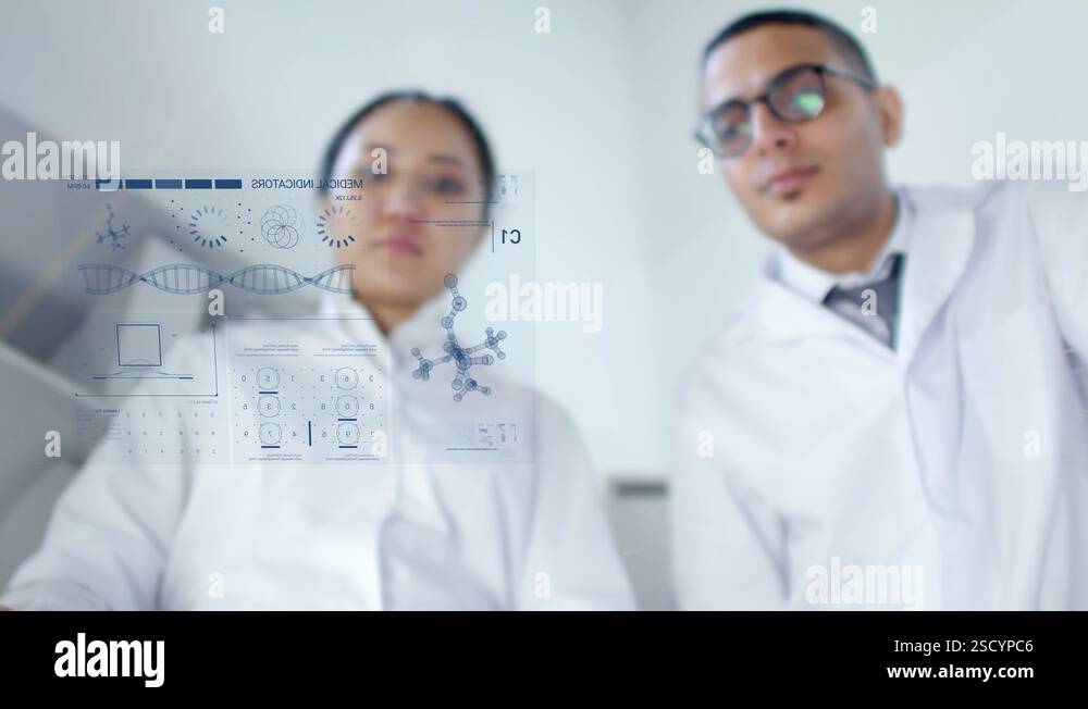 Doctors Using AR Screen and Discussing Medical Information Stock Video ...