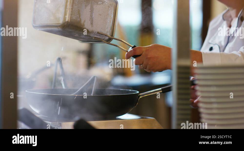 Portrait of a chef hands while he is cooking some nice dish Stock Video ...
