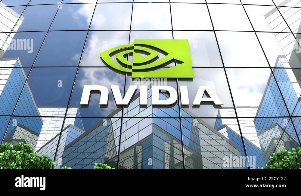 Editorial, Nvidia logo on glass building Stock Video Footage - Alamy
