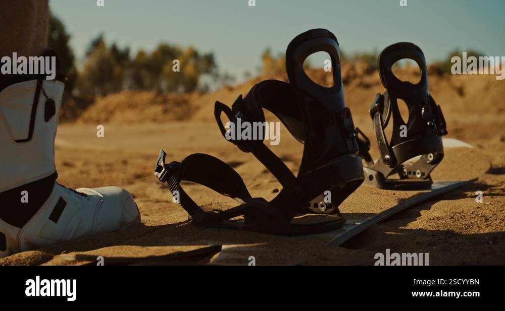 professional sandboarders run in desert, sunset light Stock Video ...