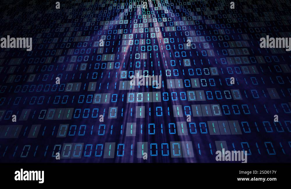 The Matrix style binary code. The camera moves through the falling numbers. 4K Stock Video ...