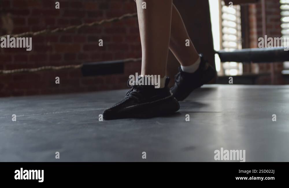 Strong Pretty Woman Training Kicks inside Ring Stock Video Footage - Alamy