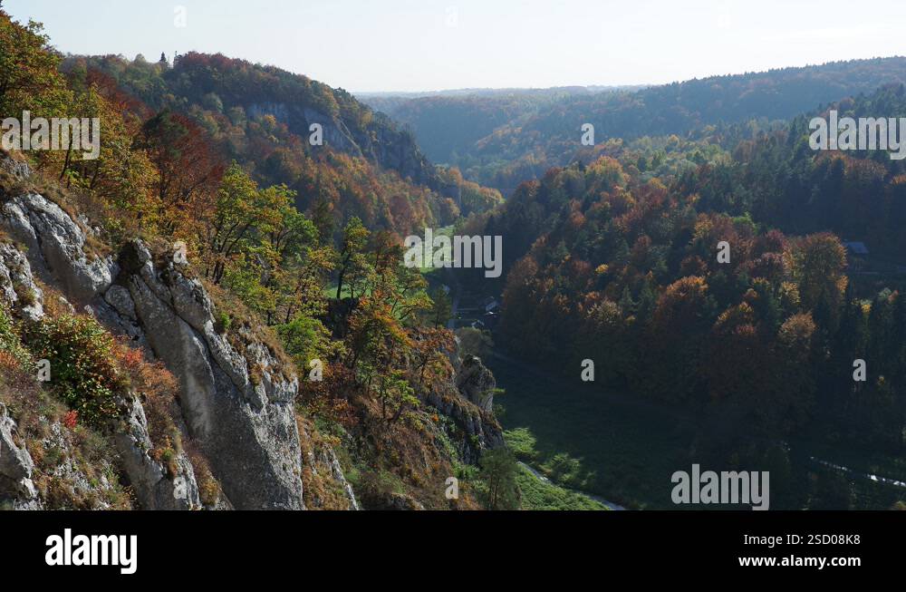 Autumn in Pradnik River Valley at Ojcow National Park, Polish Jura ...