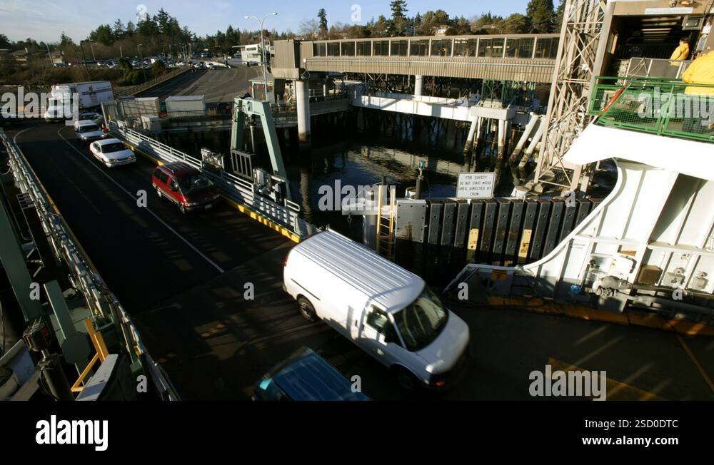 A ferryboat dock loading vehicles Stock Video Footage - Alamy