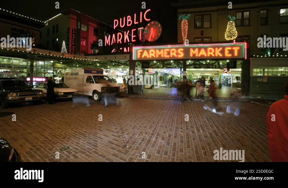 A busy outdoor market at night Stock Video Footage - Alamy