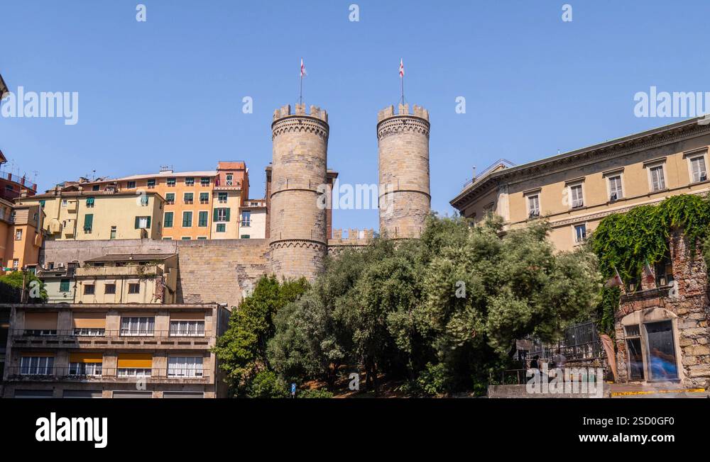 Porta Soprana, Walls of Genoa, Italy Aerial footage of Porta Soprana ...