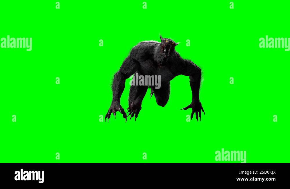 werewolf on a green background 3D render Stock Video Footage - Alamy