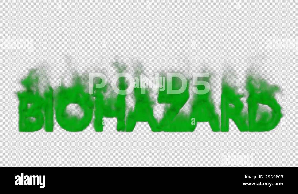 Animated green gas text Biohazard all caps Stock Video Footage - Alamy