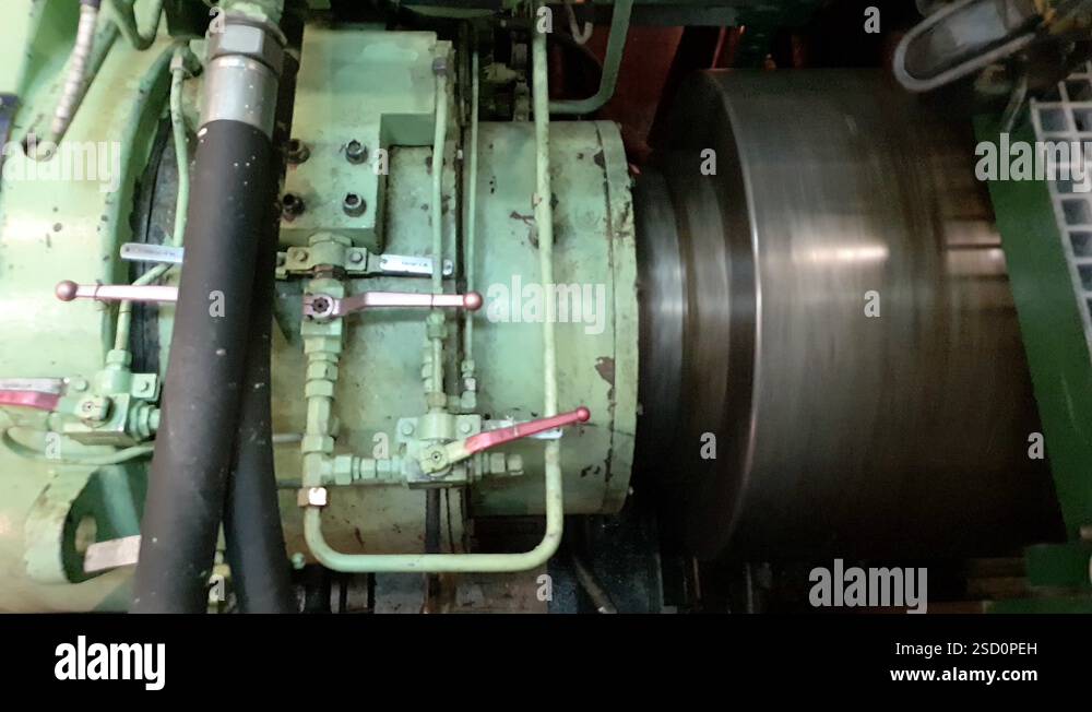 large ship engine turbine rotating transmitting mechanism Stock Video ...