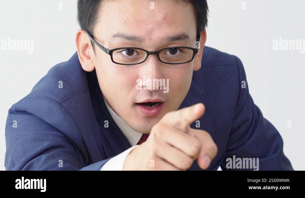 Scolding young asian businessman. Anger. Objection. Protest Stock Video ...