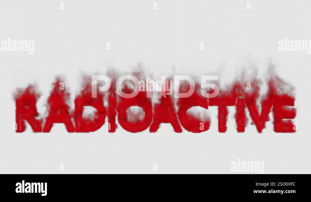 Animated red gas text Radioactive - all caps Stock Video Footage - Alamy