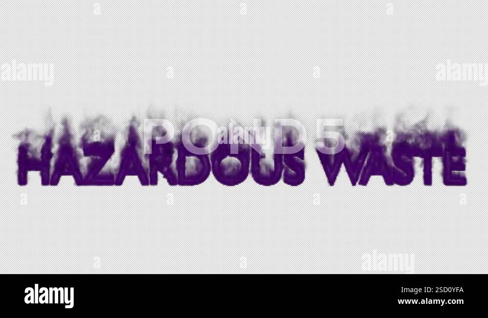 Animated purple gas text Hazardous Waste - all caps Stock Video Footage ...
