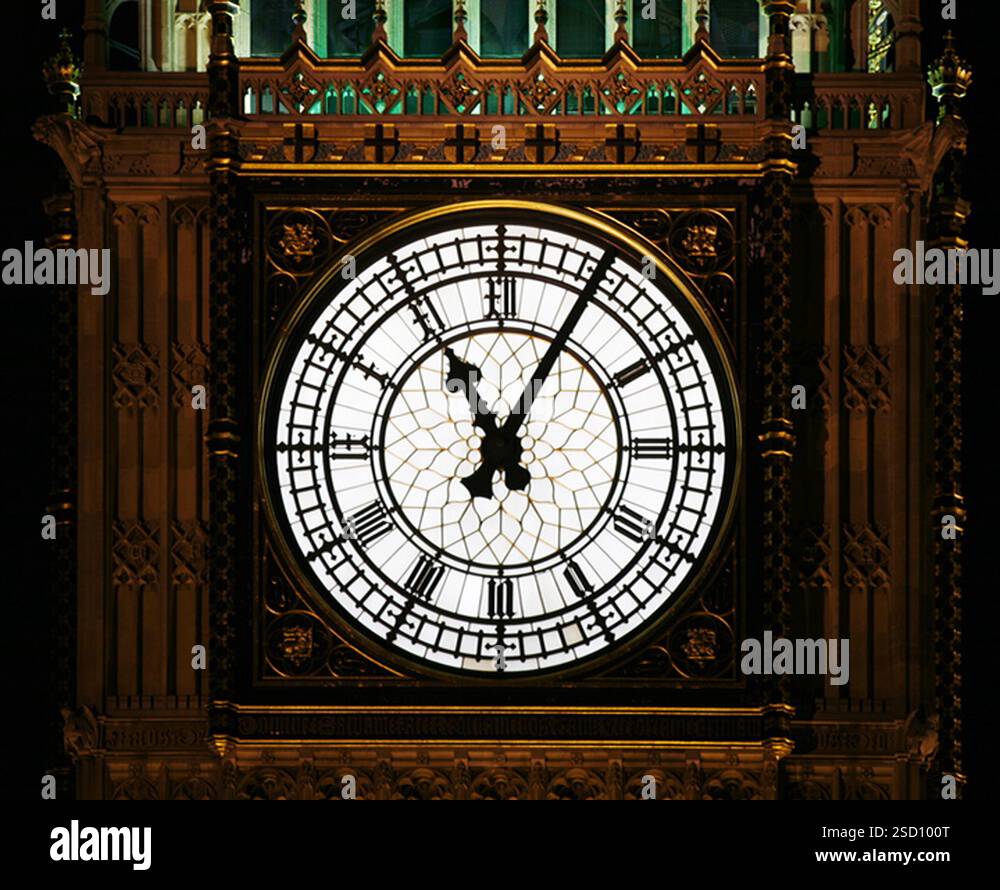 timelapse of the big ben clock moving at night, london, england Stock ...