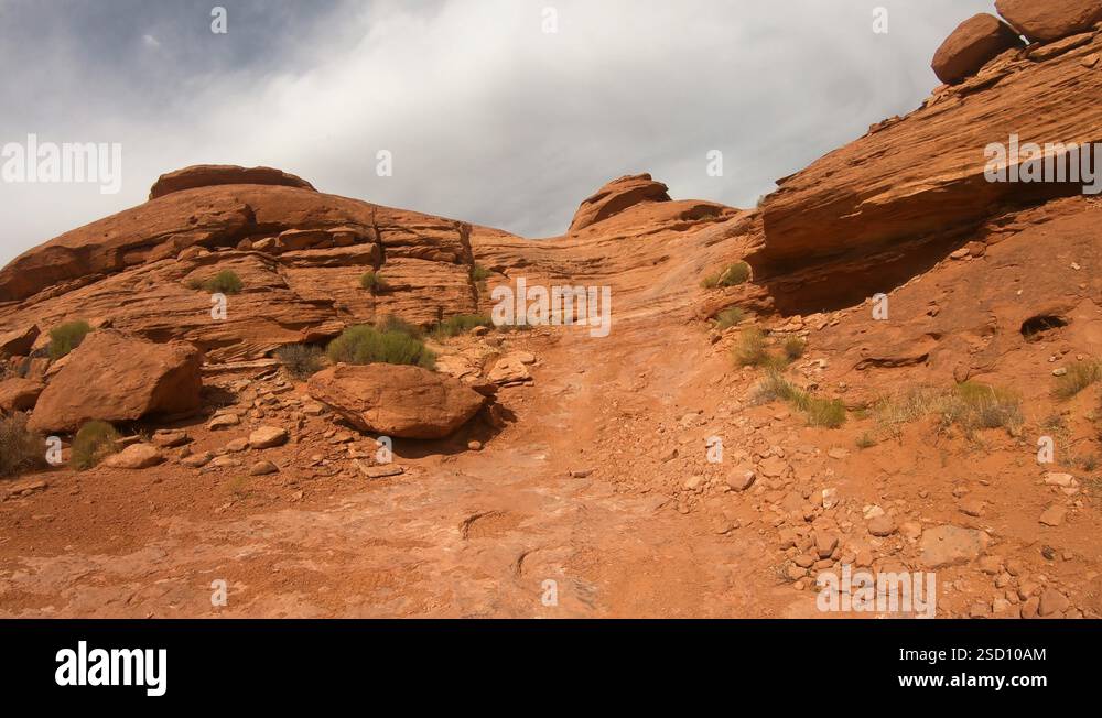 Extreme steep rock off road 4x4 recreation desert trail ride 4K Stock ...