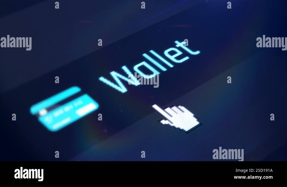 Person checking their financials online, mobile banking, wallet button ...