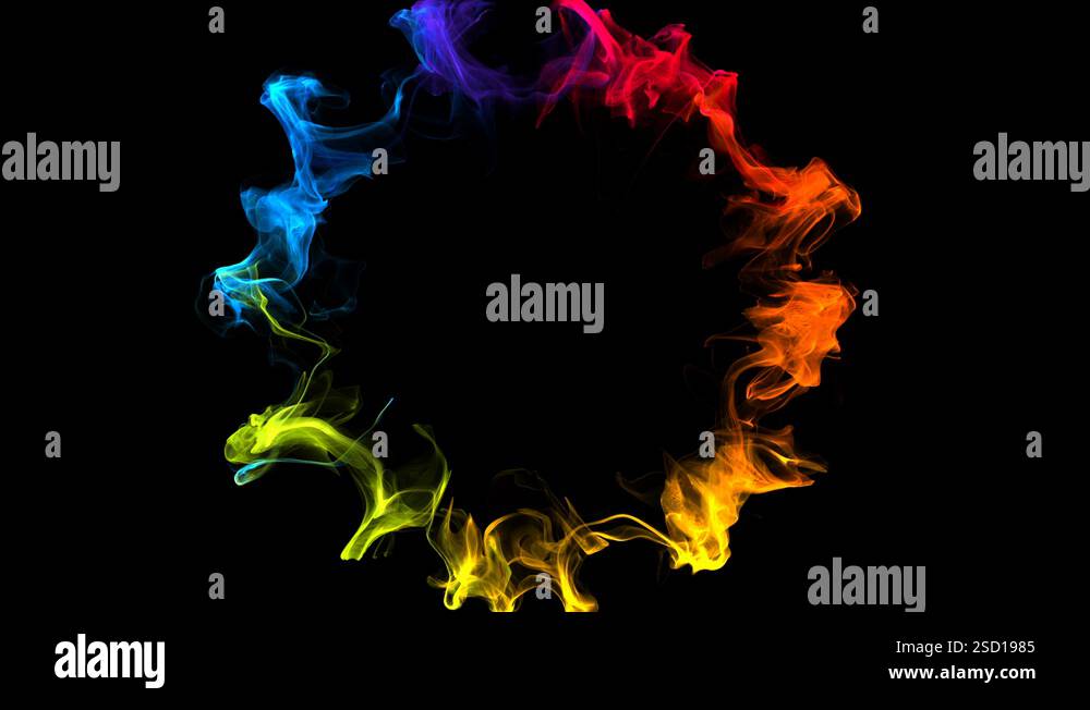 Iridescent multicolored particle shockwave explosion alpha copy space ...