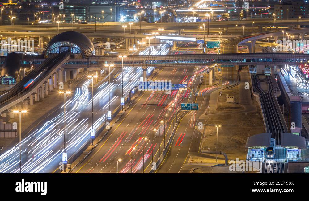 Aerial top view to Sheikh Zayed road near Dubai Marina and JLT ...