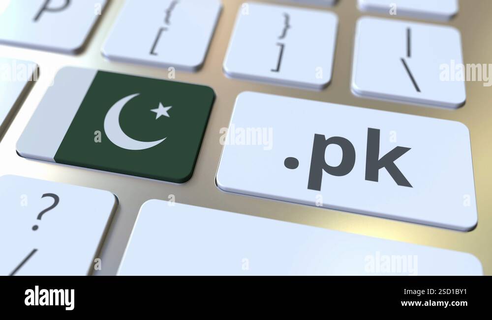 Pakistani domain .pk and flag of Pakistan on the buttons on the ...