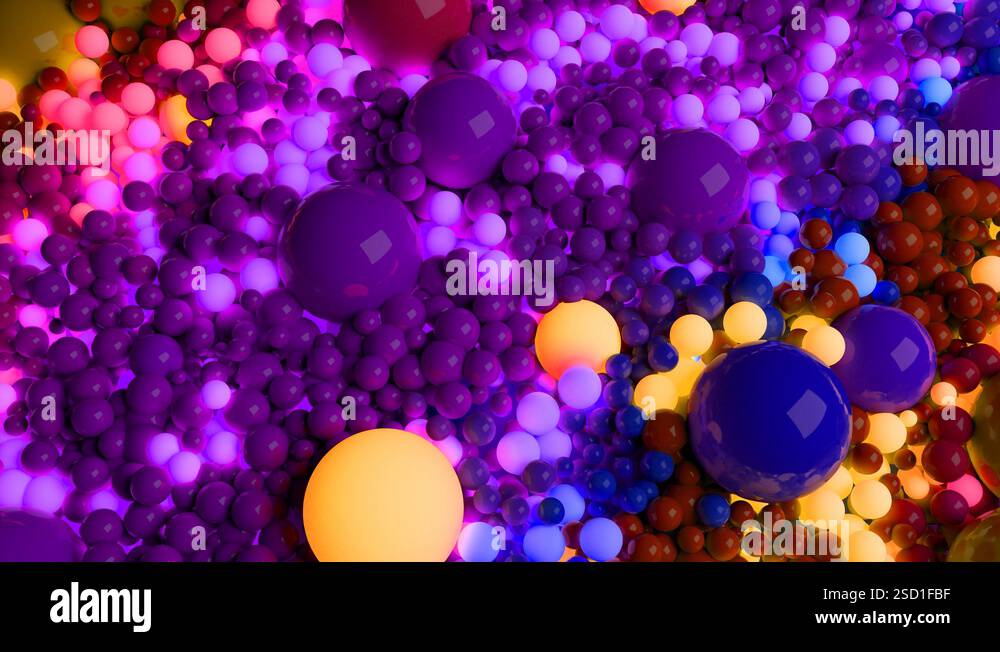 3D loop of animation in 4k with beautiful small and large spheres or ...