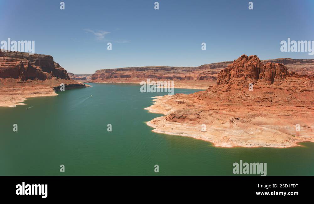 Lake Powell, Utah circa-2019. Aerial view of Lake Powell. Shot from ...