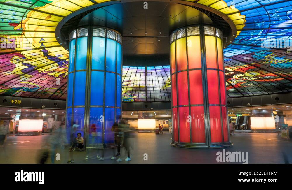 The Dome of Light is the largest glass work in the world. 4K hyperlapse ...