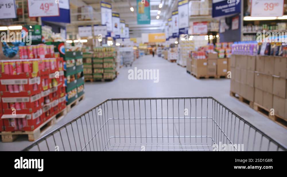 View on the supermarket space from the eyes of the customer or shopper ...