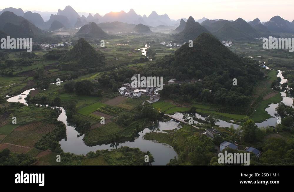 Yangshuo mountain retreat scenery – China Stock Video Footage - Alamy