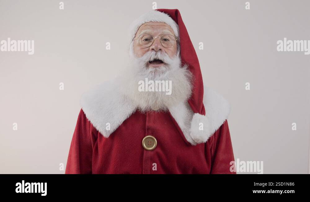 Santa Claus sneezing. Cold concept in winter. Sick end of year ...