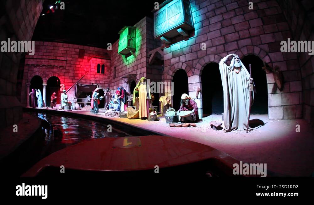 Kings City theme park, a ride at the Bible Cave Stock Video Footage - Alamy