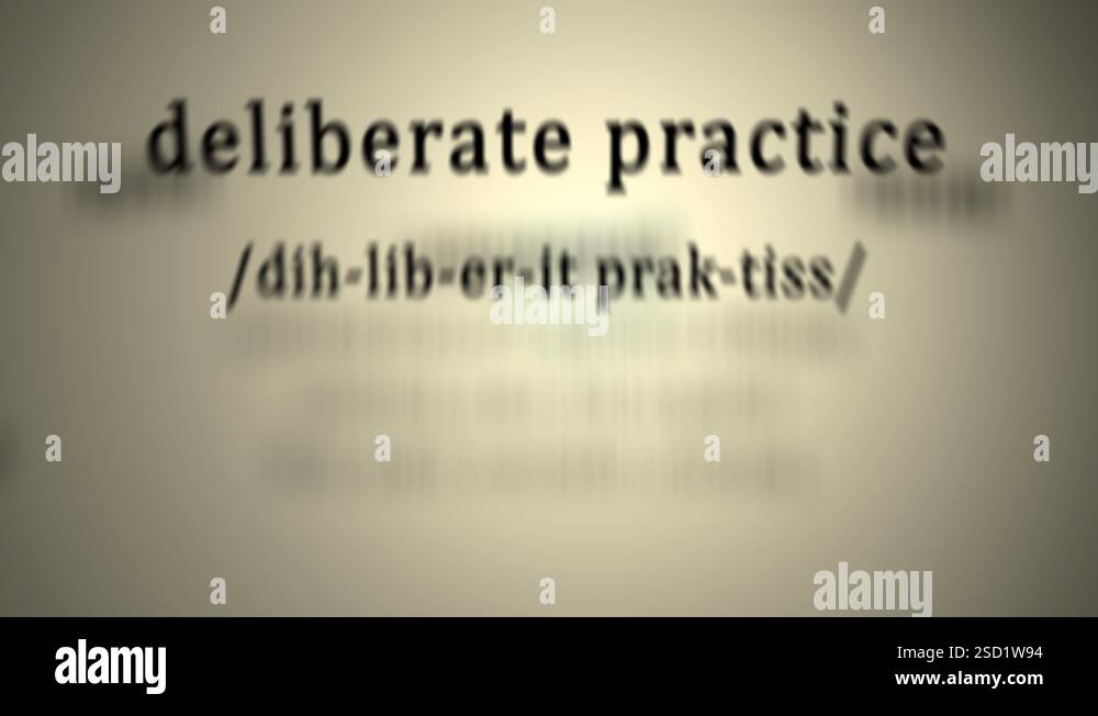 Definition: Deliberate Practice Stock Video Footage - Alamy