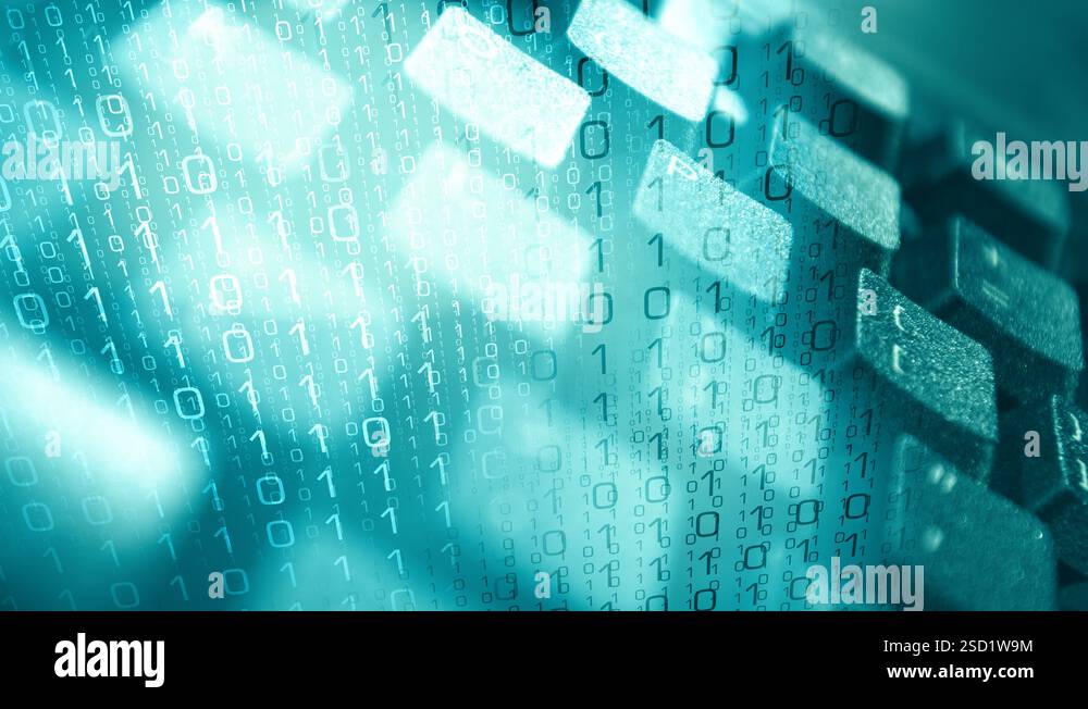 Binary code zeros ones and keyboard closeup 4k concept Stock Video ...