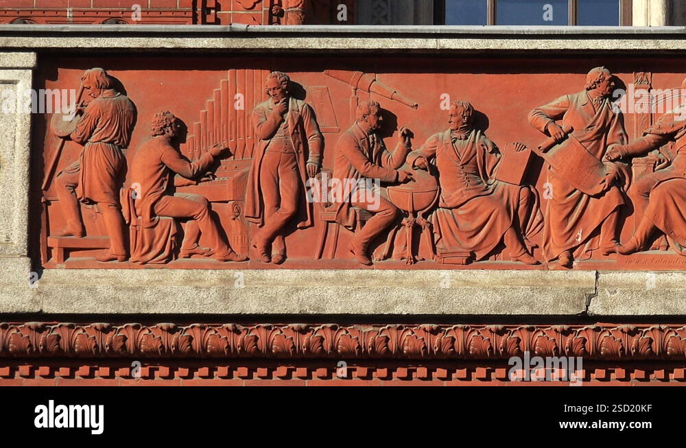 Beautiful stucco, bas-relief on the facade of an old house. Berlin ...